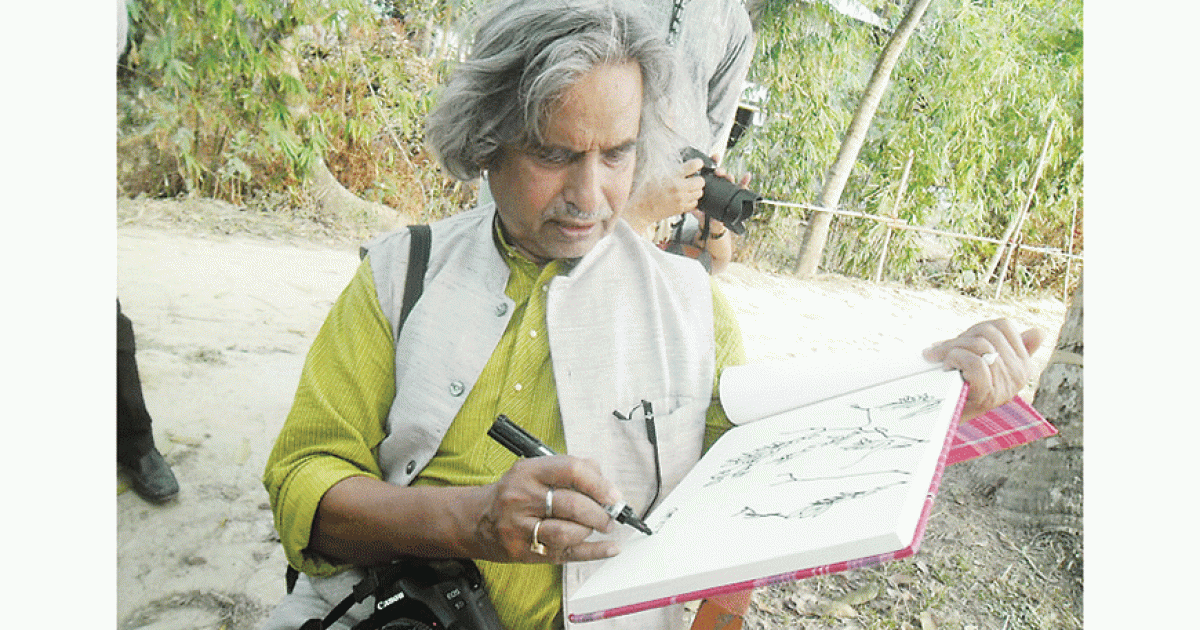 Artist Jogen Chowdhury visits ancestral home