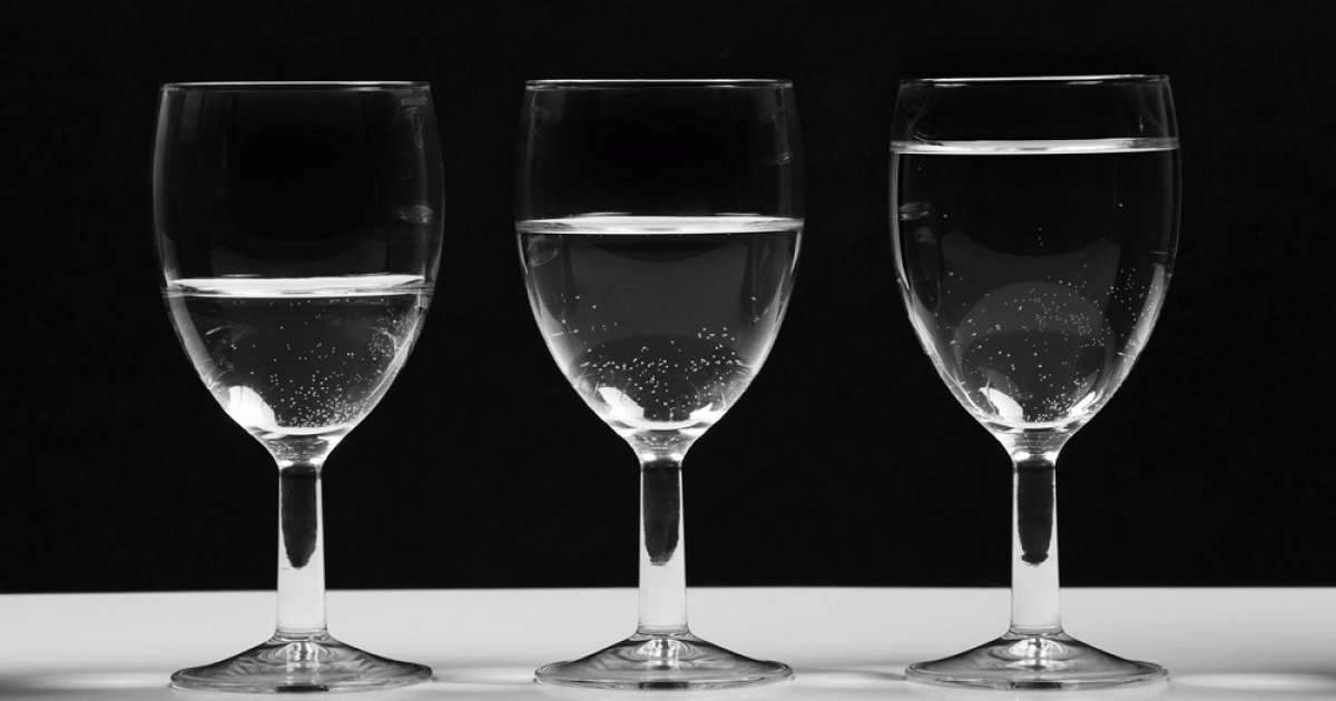 The glass is three-quarters full