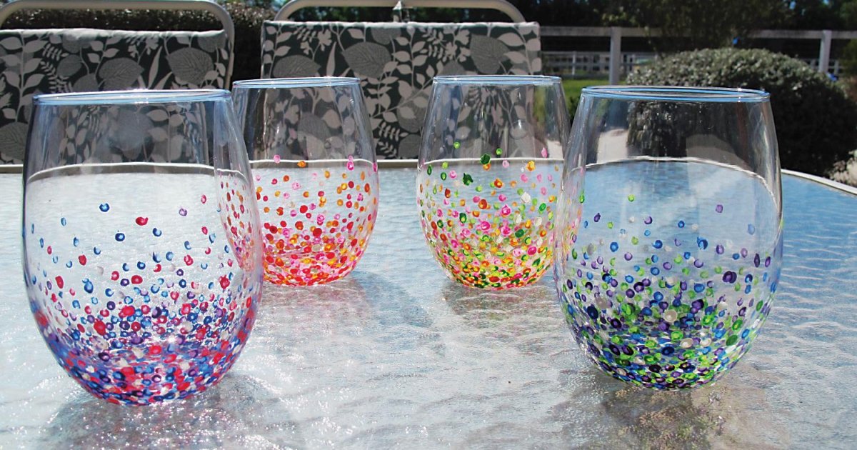 Hand-dotted glasses