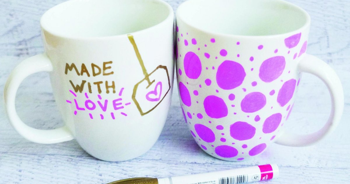 Funky marker mugs