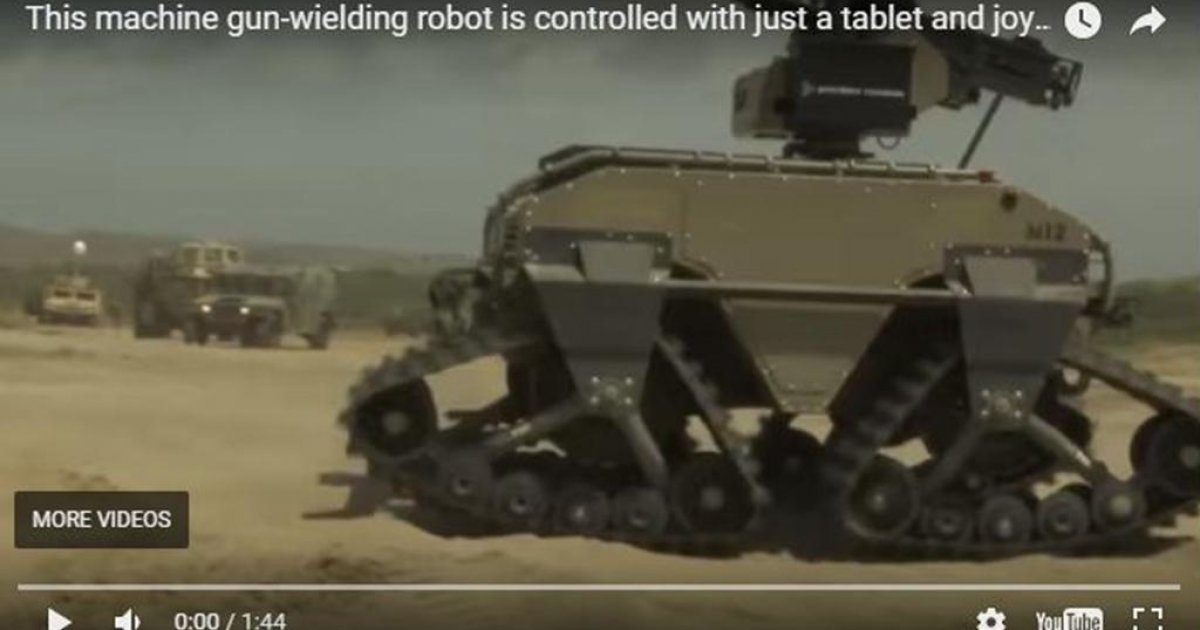 Learn about the remote-controlled robot with a machine gun