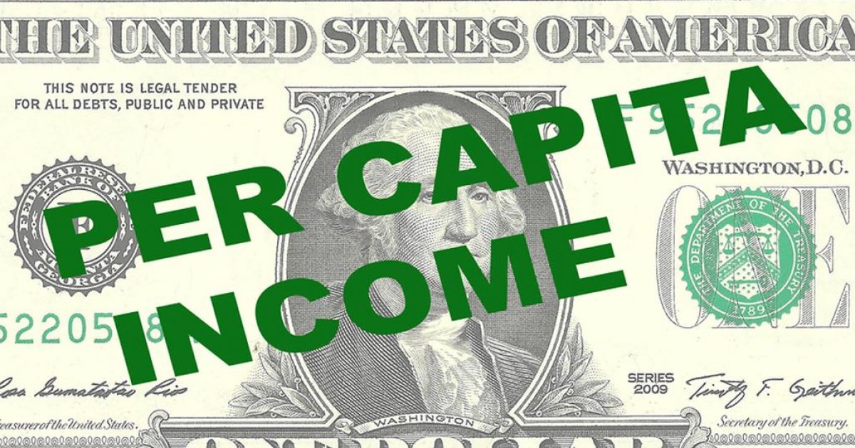 Per capita income rises to $1,610