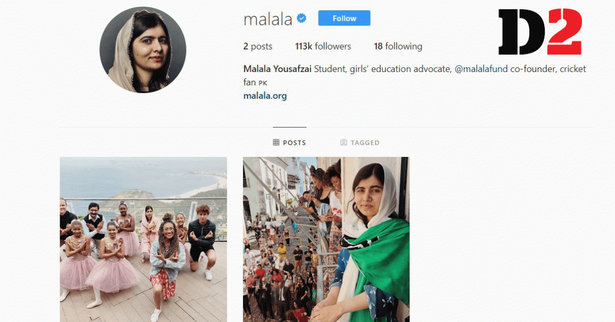 Malala joins Instagram on 21st birthday