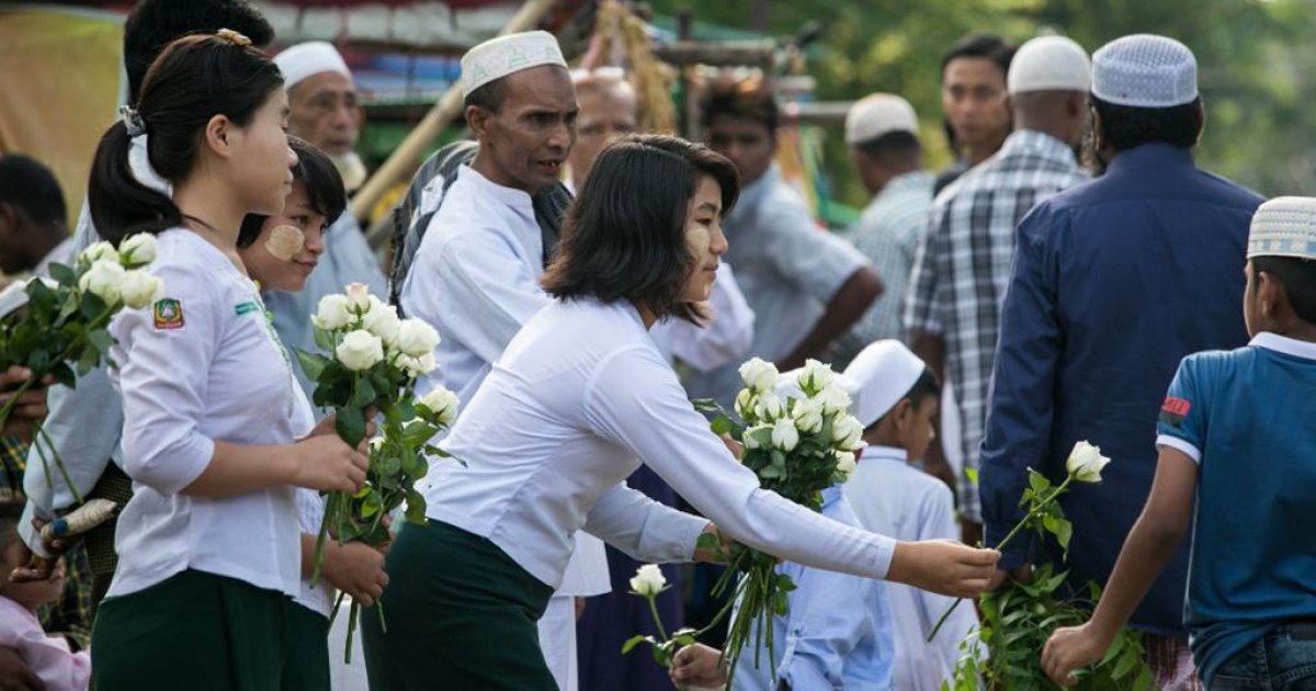 Myanmar white roses offer Eid solidarity to Muslims