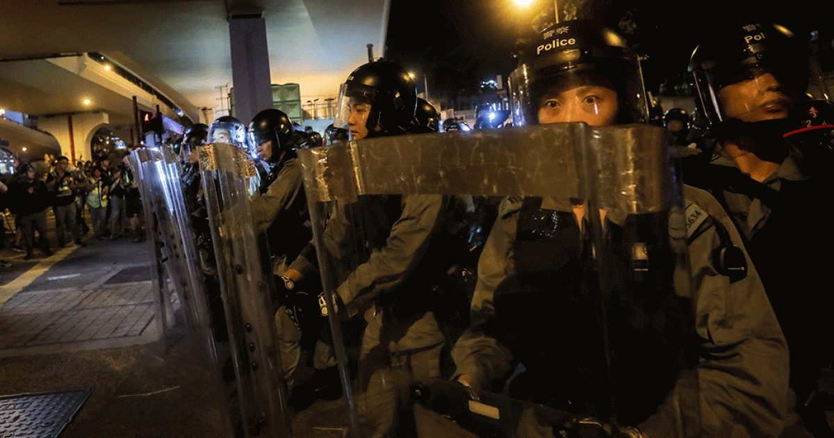 Hong Kong police ban 'anti-triad' protest
