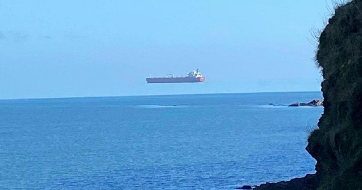 Ship caught 'floating' off British coast