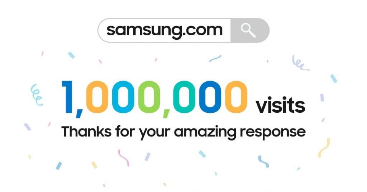 Samsung's official website crosses 1m milestone