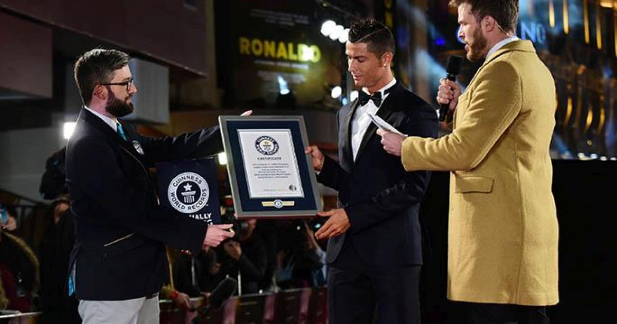 Ronaldo receives Guinness award after international goal-scoring record