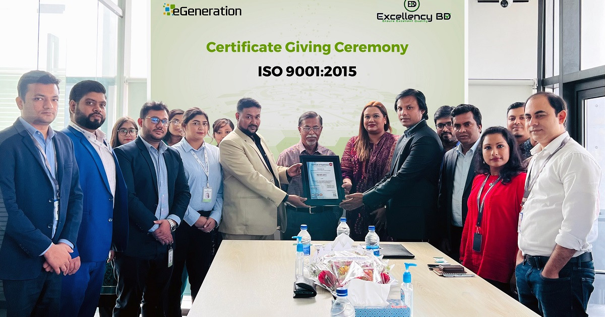 eGeneration achieves globally recognized ISO 9001:2015 certification