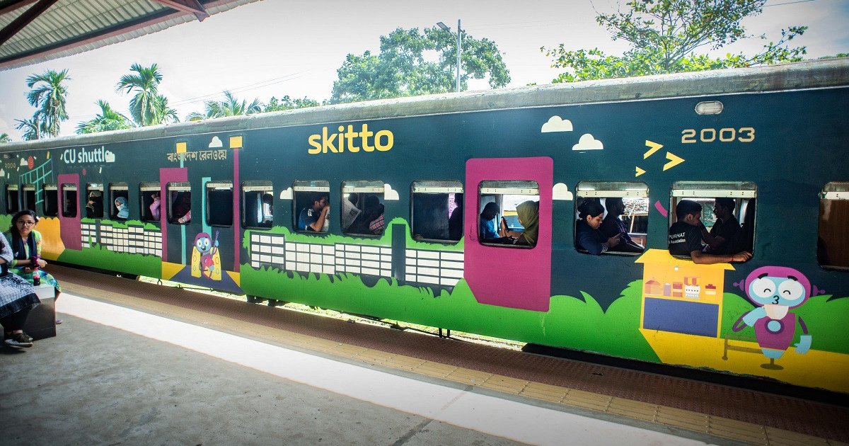 Chittagong University shuttle becomes Skitto’s canvas