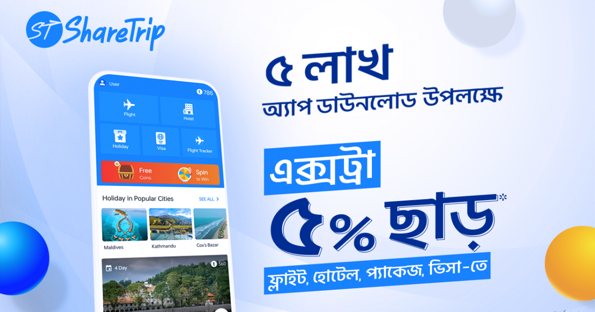 Sharetrip is celebrating its 5L downloads with exclusive deals