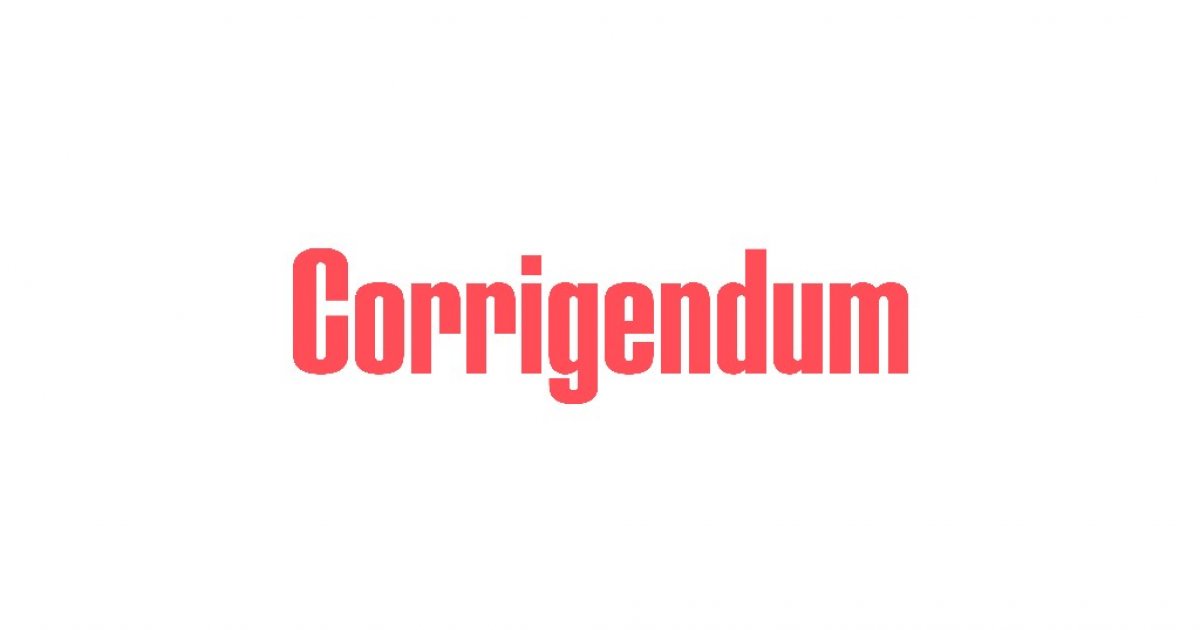 Corrigendum