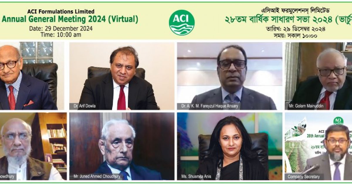 ACI Formulations Ltd declares 20% cash dividend