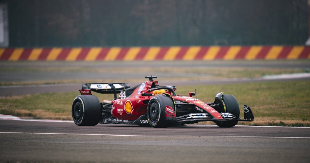 Hamilton drives first laps as a Ferrari driver