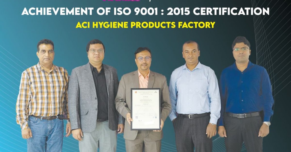 ACI Hygiene Products factory achieves world-class ISO certification
