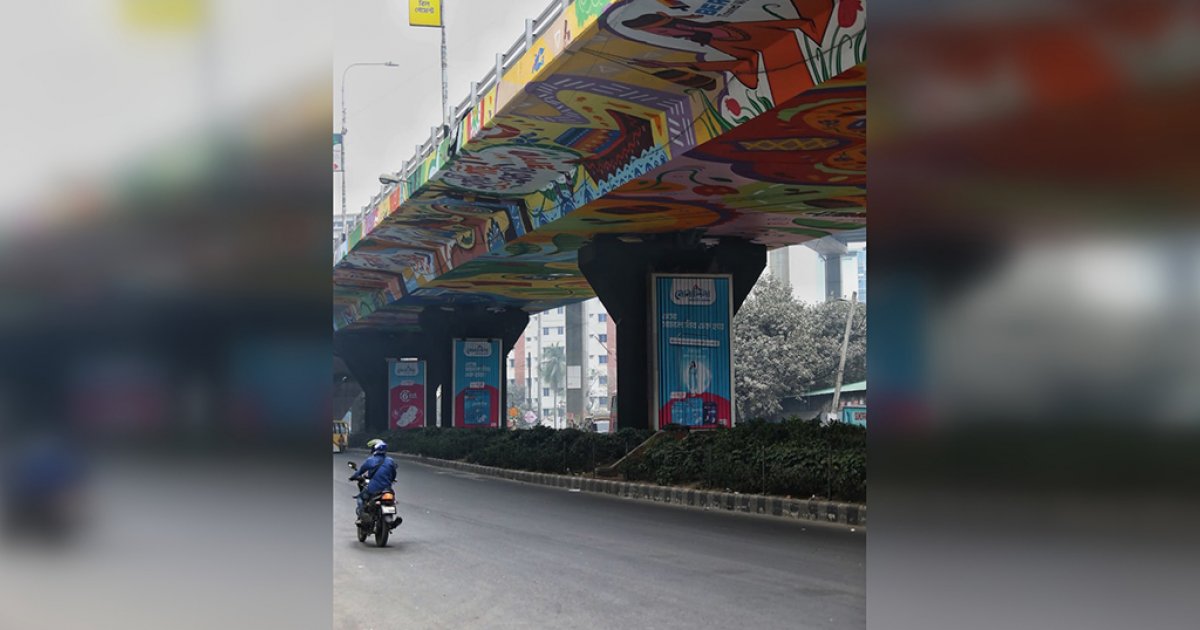 Colourful Dhaka: Mohakhali flyover now a living tapestry of tradition