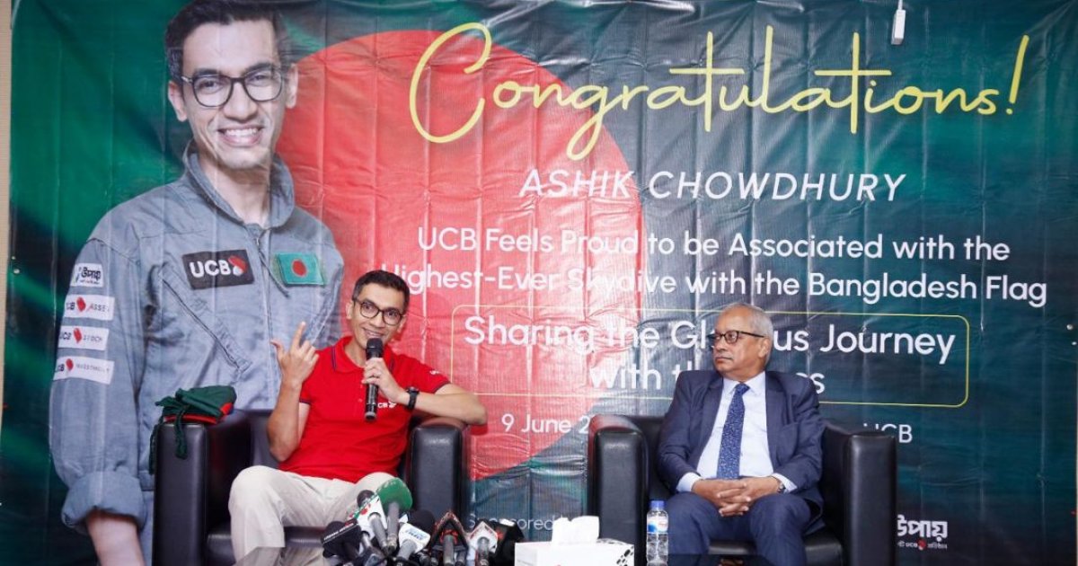 UCB celebrates Ashik Chowdhury’s world record skydive