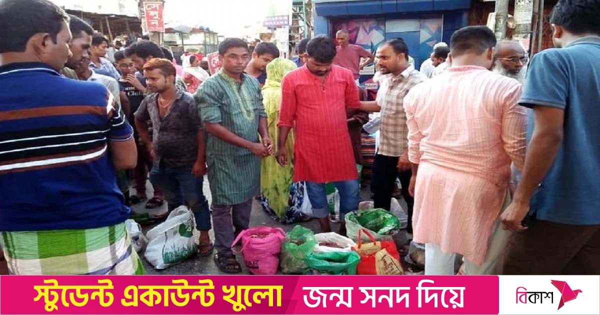 A makeshift meat market for those unable to afford animal sacrifice