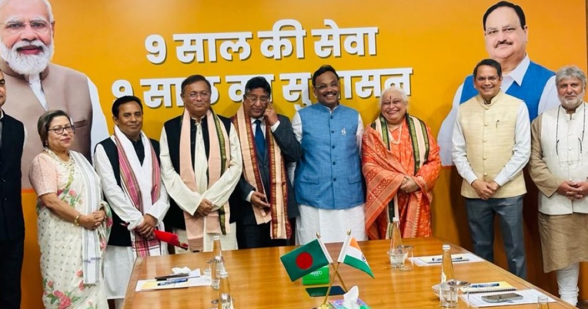 Awami League delegation meets BJP president, secretary in New Delhi