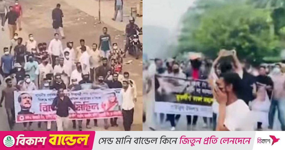 Awami League holds flash processions in Mirpur, Demra