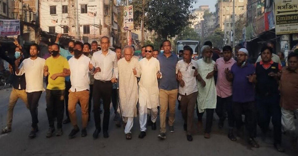 Rizvi leads BNP protest on 2nd day of hartal in Dhaka