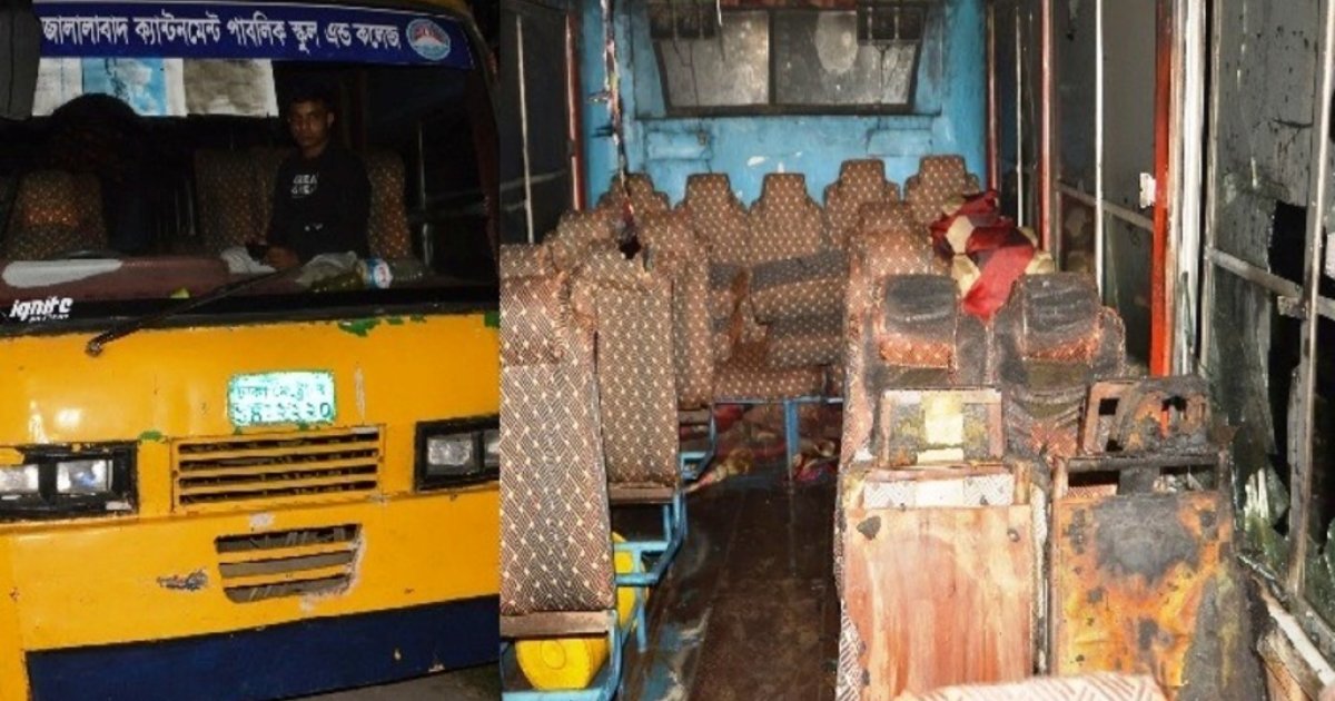 Parked bus torched in Sylhet ahead of 48-hour blockade