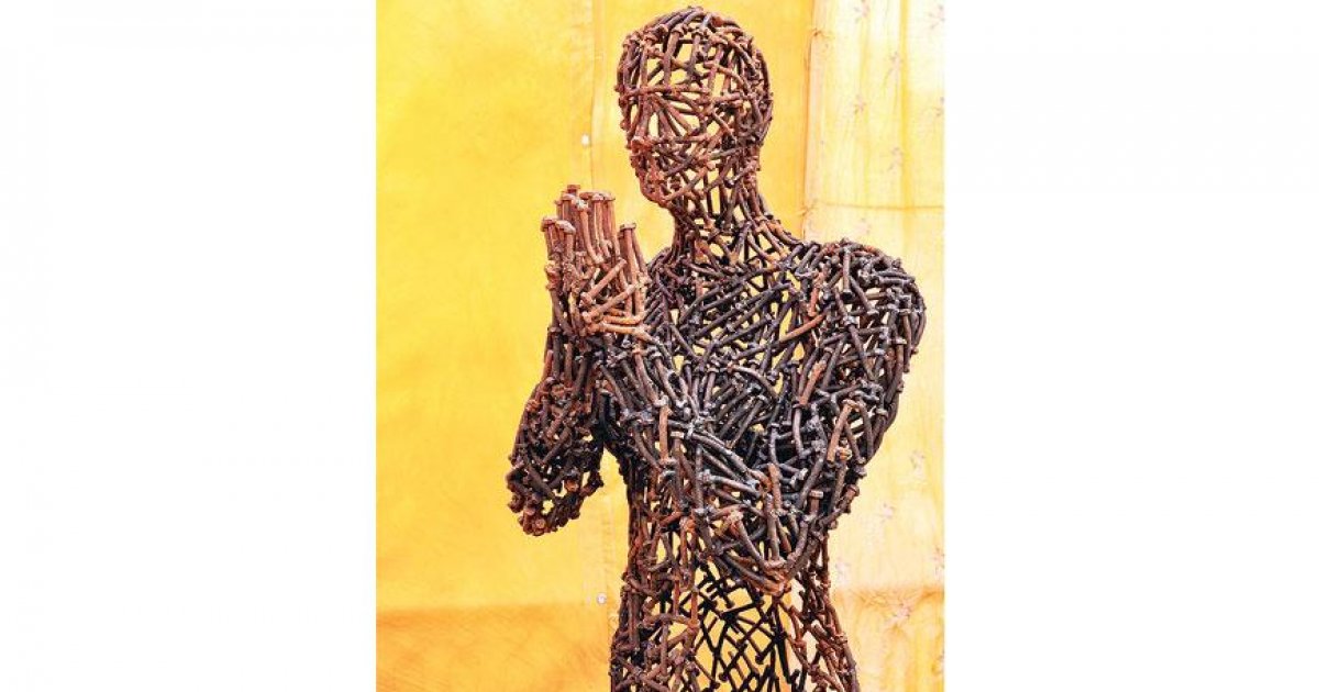 Babla Seeth displays exotic metal sculptures