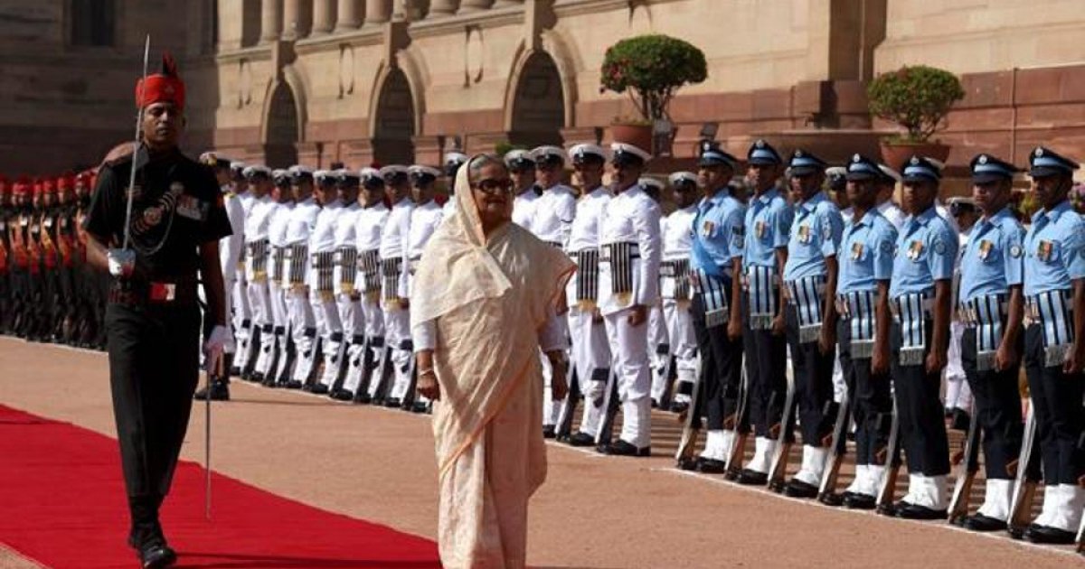 PM Hasina accorded guard of honour in India