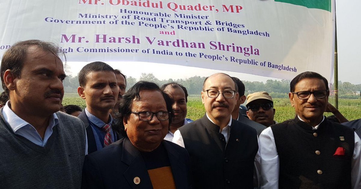 Indian high commissioner visits construction site of Feni River bridge
