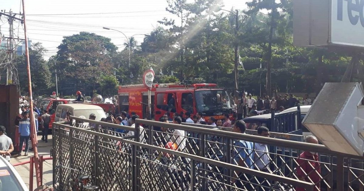 Fire breaks out at ETV building in Dhaka