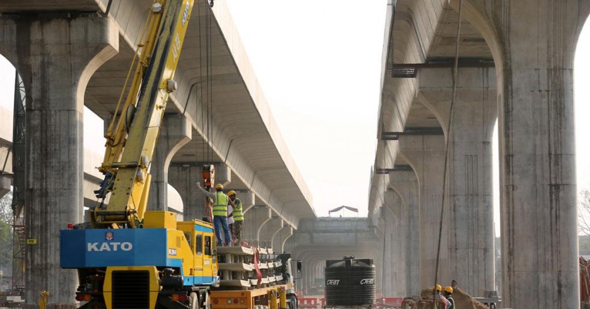 Metro rail construction reaches halfway stage