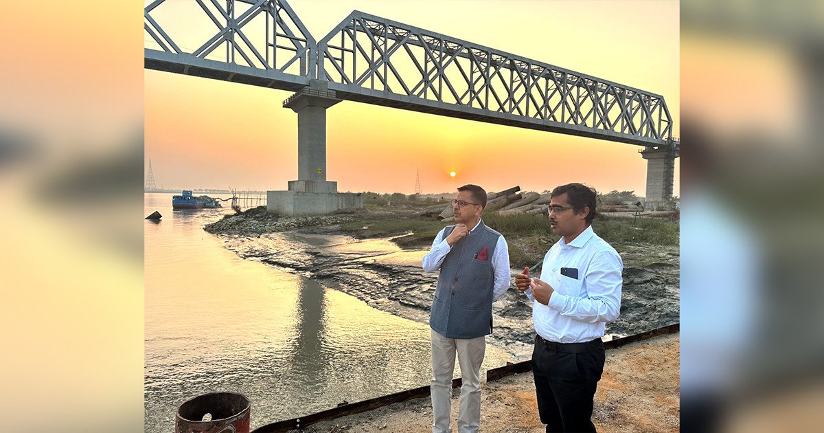 Indian High Commissioner Pranay Verma visits Rupsha rail bridge