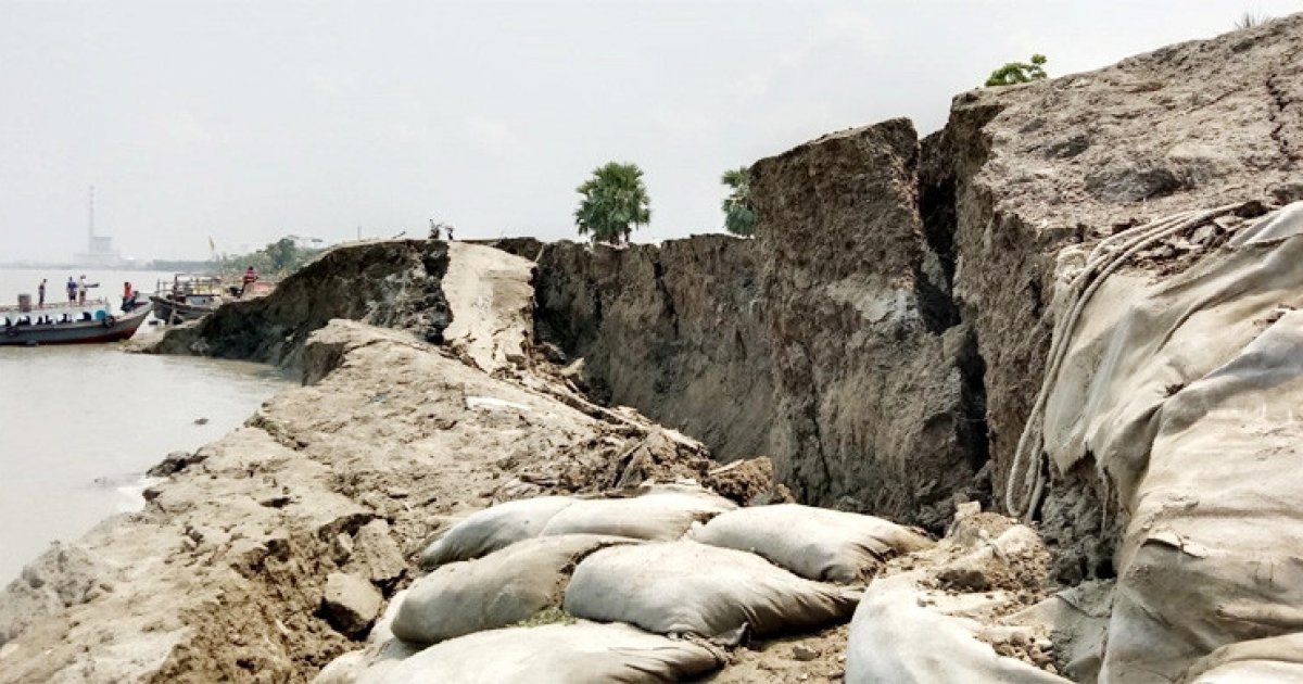 Damaged flood control dyke in Barguna a worry for locals