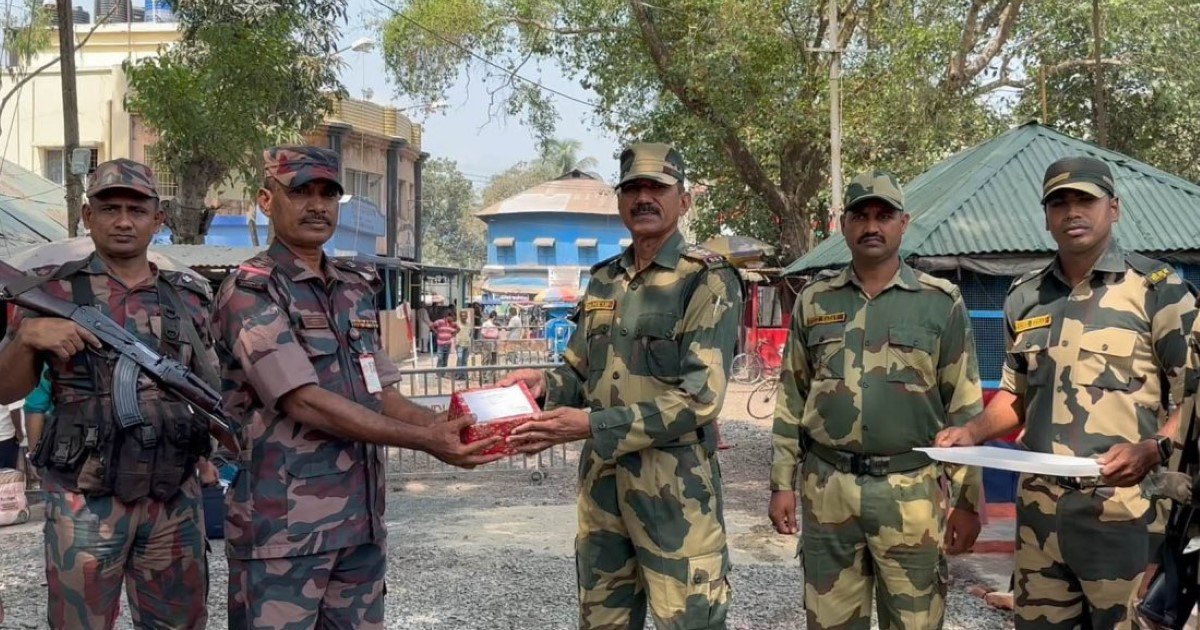 BGB BSF exchange Eid greetings at Hili border