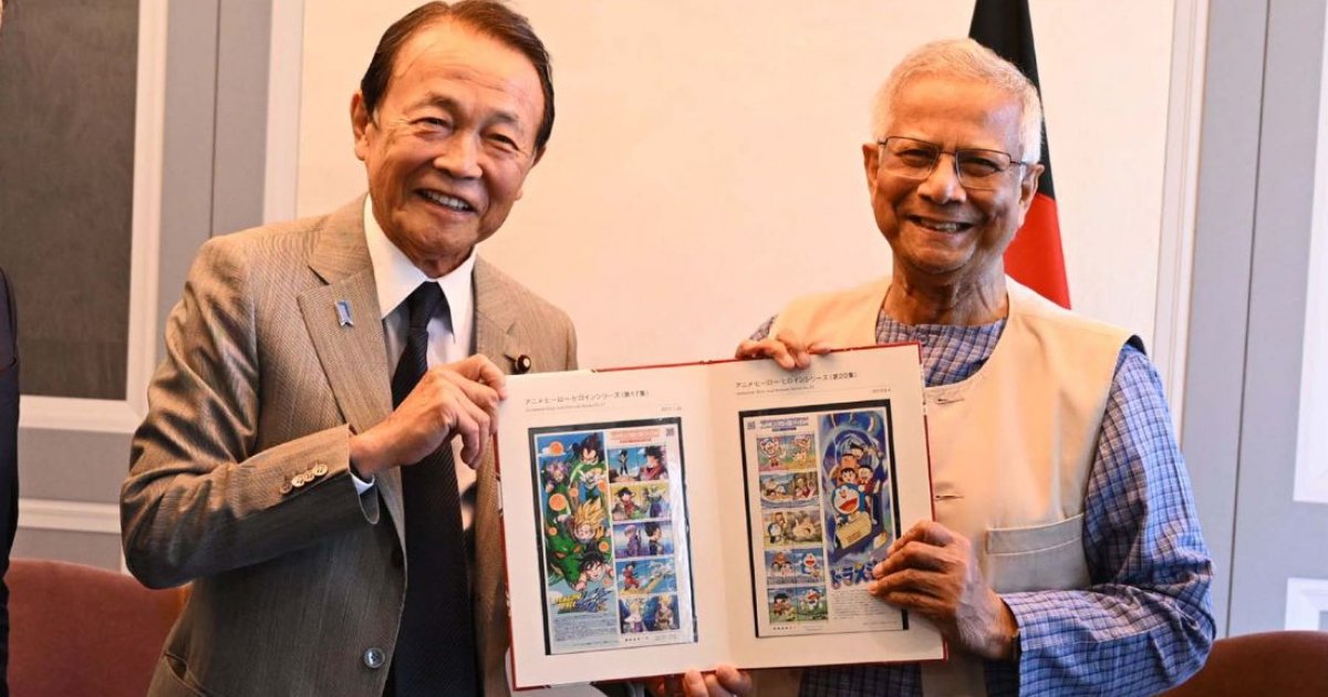 Yunus begins Tokyo tour holding meeting with Taro Aso