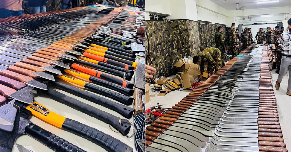 Over 1,100 sharp-bladed weapons seized in Dhaka New Market raid