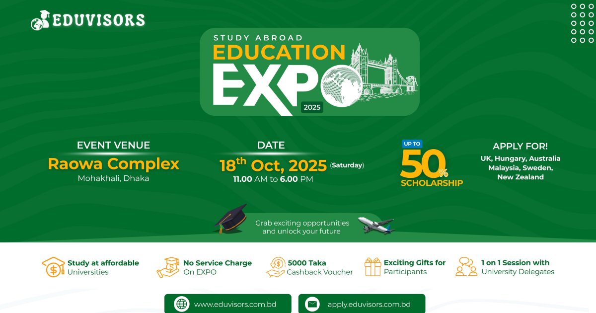 Eduvisors to host ‘Study Abroad Education Expo 2025’ in Dhaka