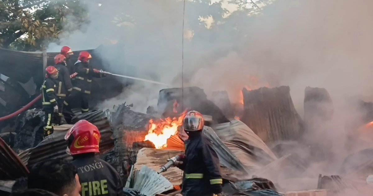 Jute sack warehouses in Gazipur damaged by fire