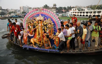 In pictures: Durga Puja ends with immersion