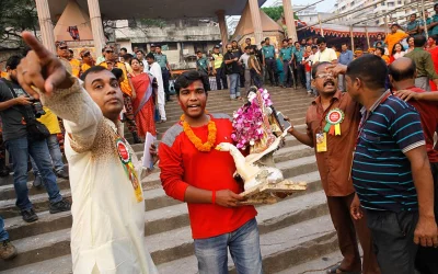 In pictures: Durga Puja ends with immersion
