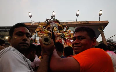 In pictures: Durga Puja ends with immersion