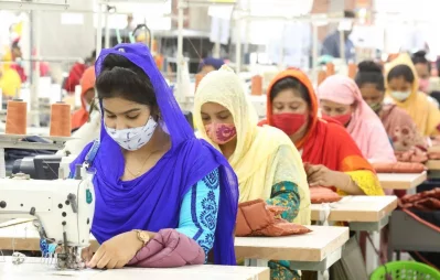 In pictures: RMG production continues with strict health protocols