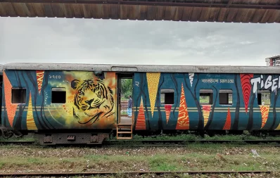 In Pictures: CU shuttle trains a pop of colour in a drab rail station
