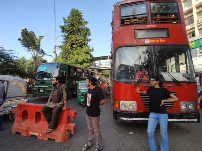 In Pictures: LDA's strike causes traffic gridlock at Shahbagh intersection