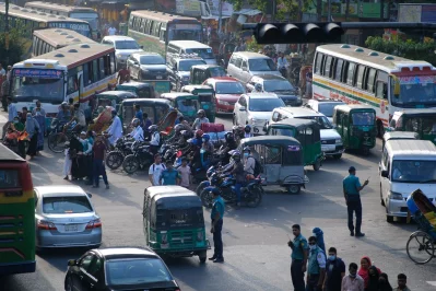 In Pictures: LDA's strike causes traffic gridlock at Shahbagh intersection
