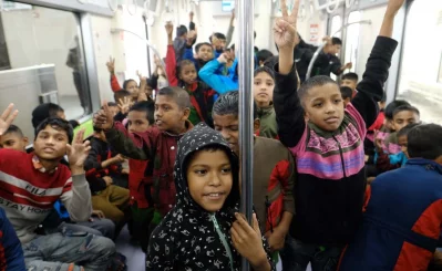 In pictures: Over 700 children get free metro rail ride