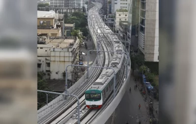 In pictures: Metro rail races through Agargaon-Motijheel route