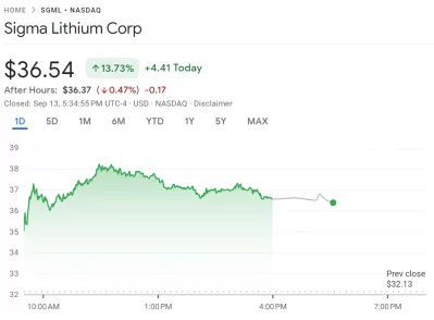 Sigma Lithium (NASDAQ: SGML) up 13% on potential bids - take the money ...