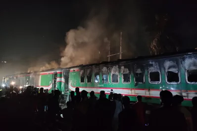In Pictures: Deadly train arson claims 4 lives ahead of polls