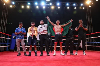 In Pictures: Sura Krishna records in Dhaka Square boxing event